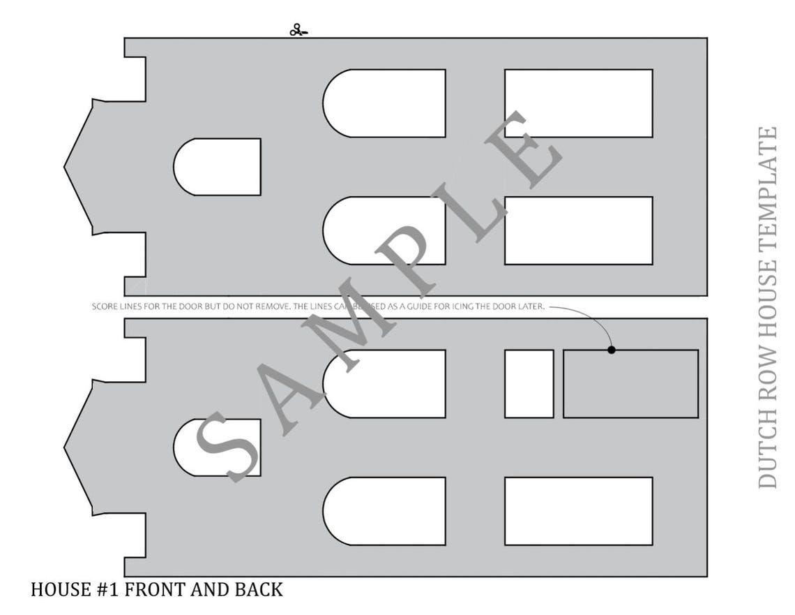 Gingerbread House Template - Dutch Row Houses - Etsy