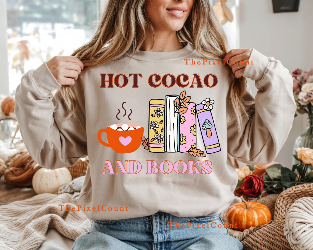 Hot Cocoa and Books PNG SVG, Cozy Fall Reading Clipart, Autumn Mug and ...