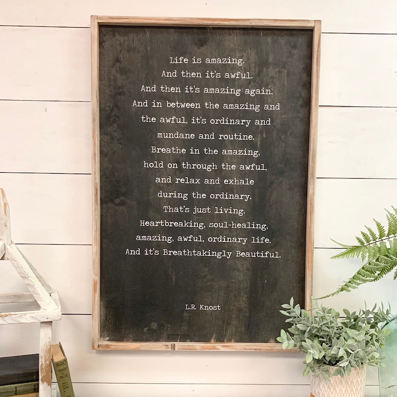 Life Quote Sign - Etsy