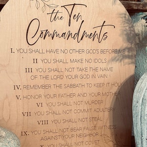Ten Commandments - Engraved Arch Sign Minimalist Design 10 Commandments ...