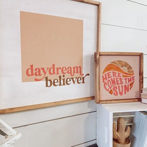 Daydream Believer | Wood Sign | Retro Sign| 18x18 | Boho Decor ...