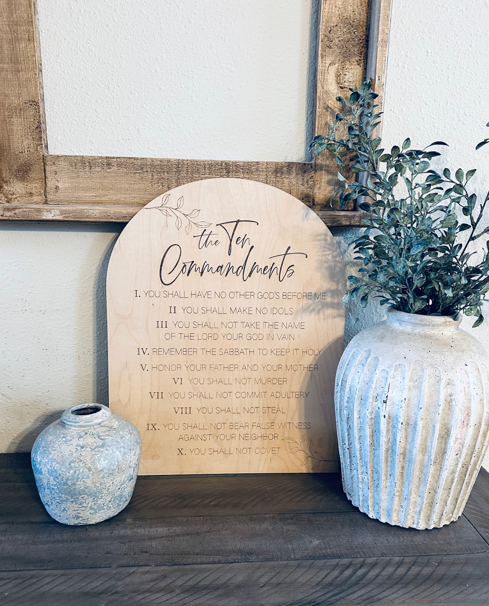 Ten Commandments - Engraved Arch Sign Minimalist Design 10 Commandments ...