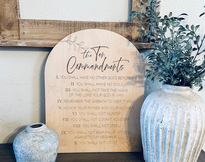 Ten Commandments - Engraved Arch Sign Minimalist Design 10 Commandments ...