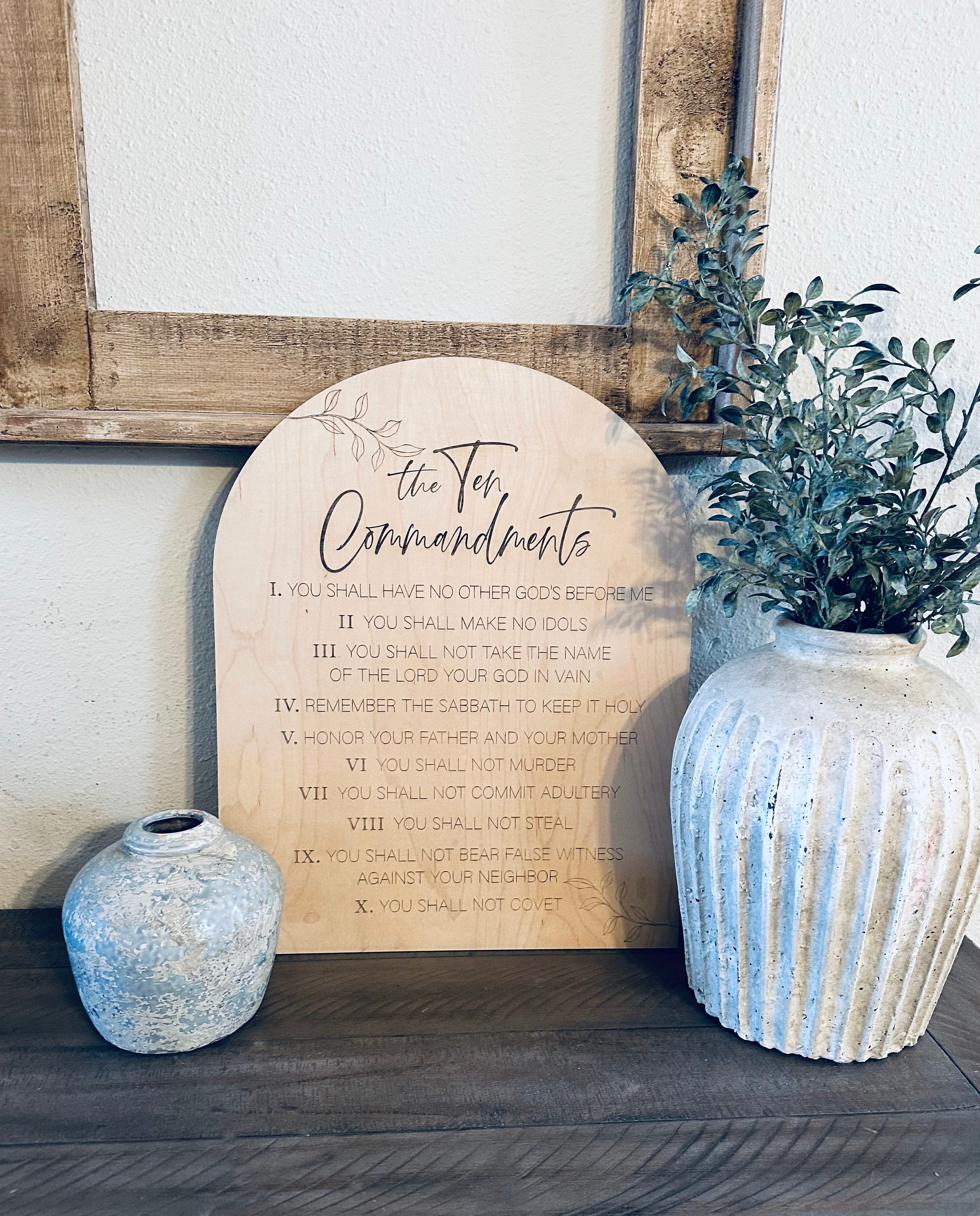 Ten Commandments - Engraved Arch Sign Minimalist Design 10 Commandments ...