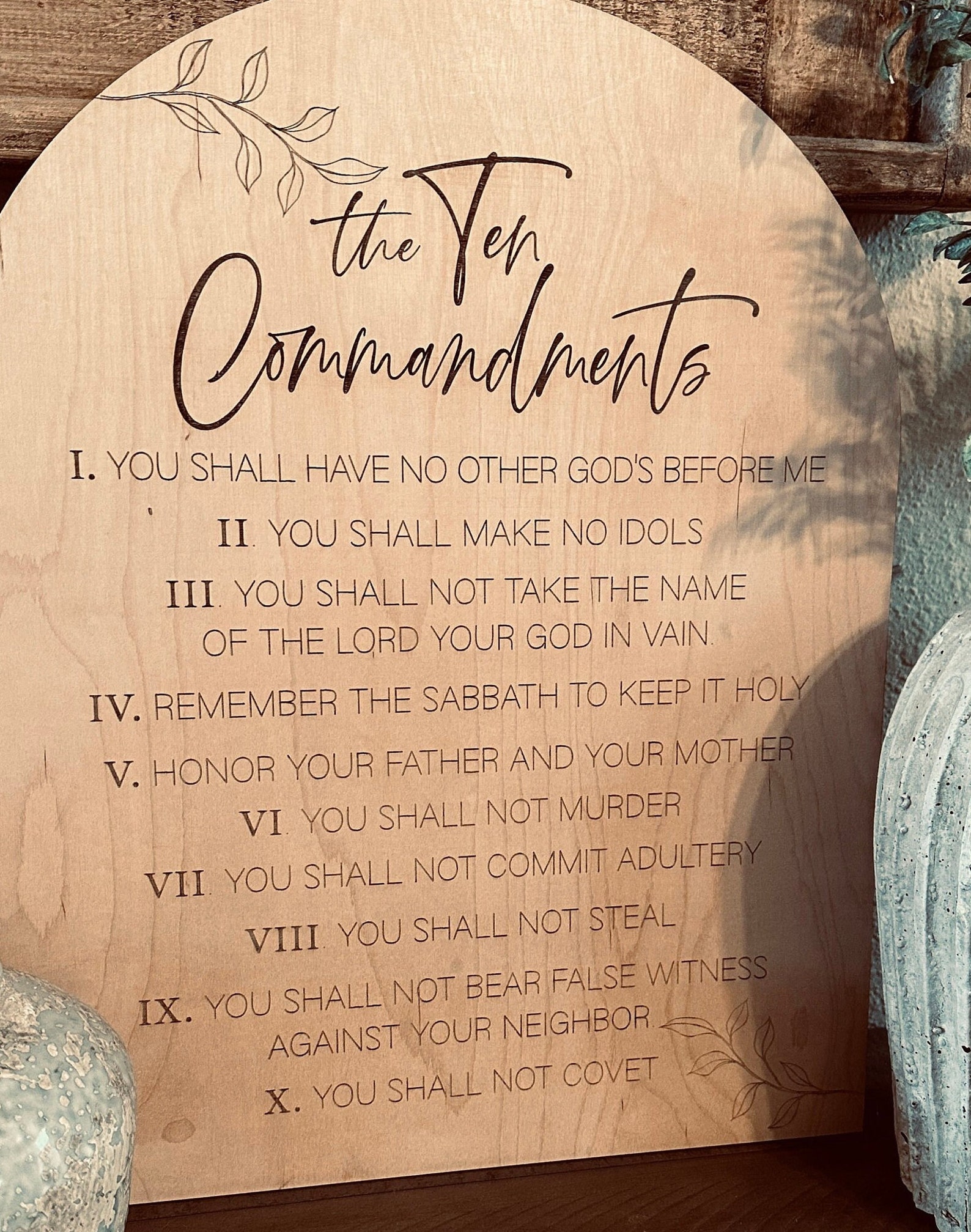 Ten Commandments - Engraved Arch Sign Minimalist Design 10 Commandments ...