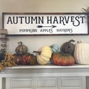 Autumn Harvest Sign 12x36 Handcrafted Custom Framed Wood Sign - Etsy