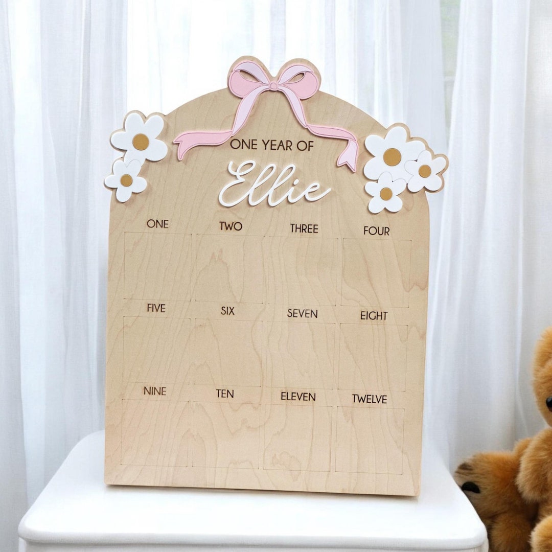 My First Year One Year of Photo Board Wooden Milestone Board 1st ...