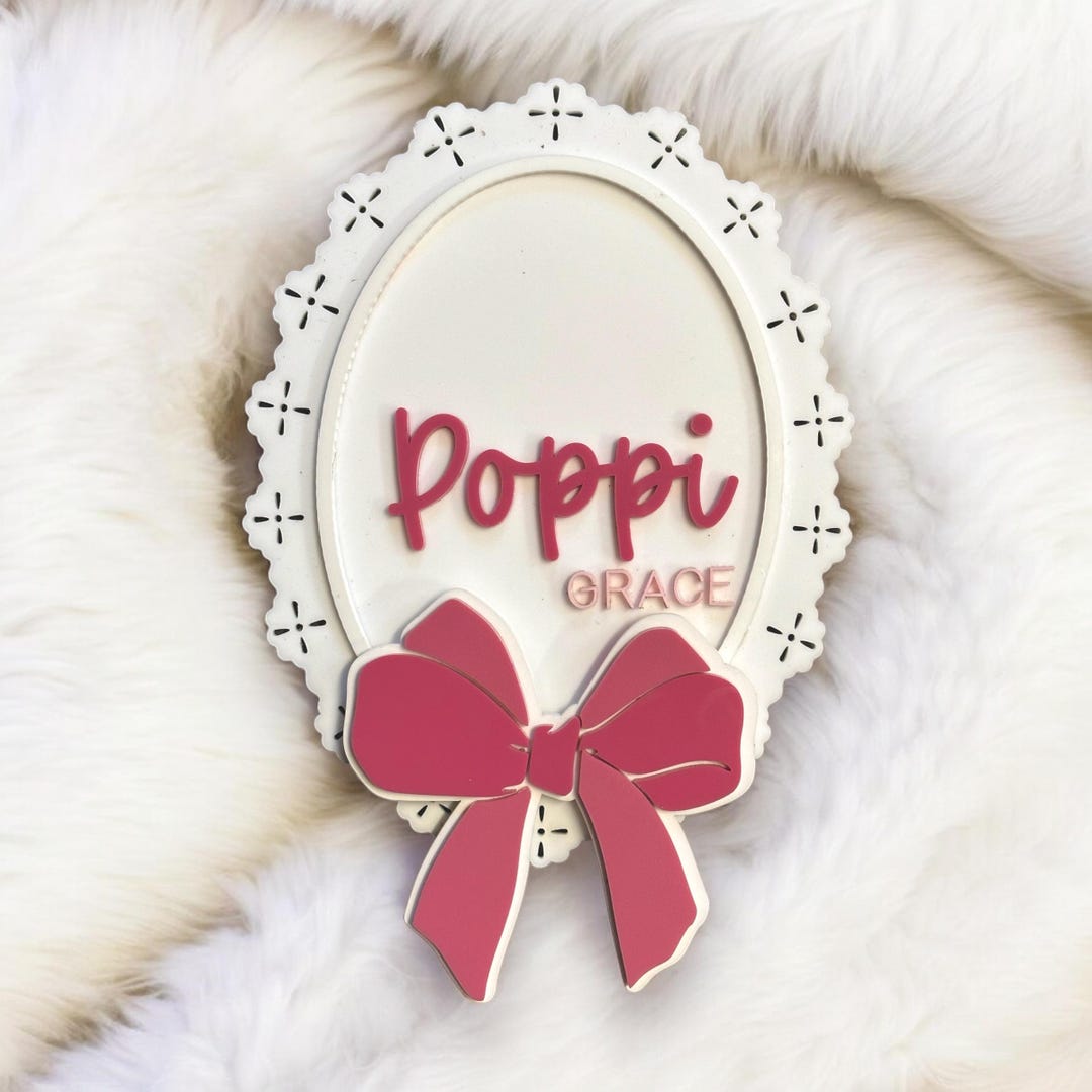 Baby Name Sign - Hospital Baby Birth Sign - Lace Baby Name - Bow Baby ...