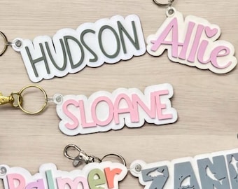 Backpack Name Tag, Acrylic Keychain, Personalized Acrylic Name Tag ...