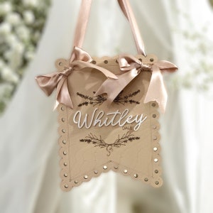 Baby Name Sign - Hospital Baby Birth Sign - Lace Baby Name - Bow Baby ...