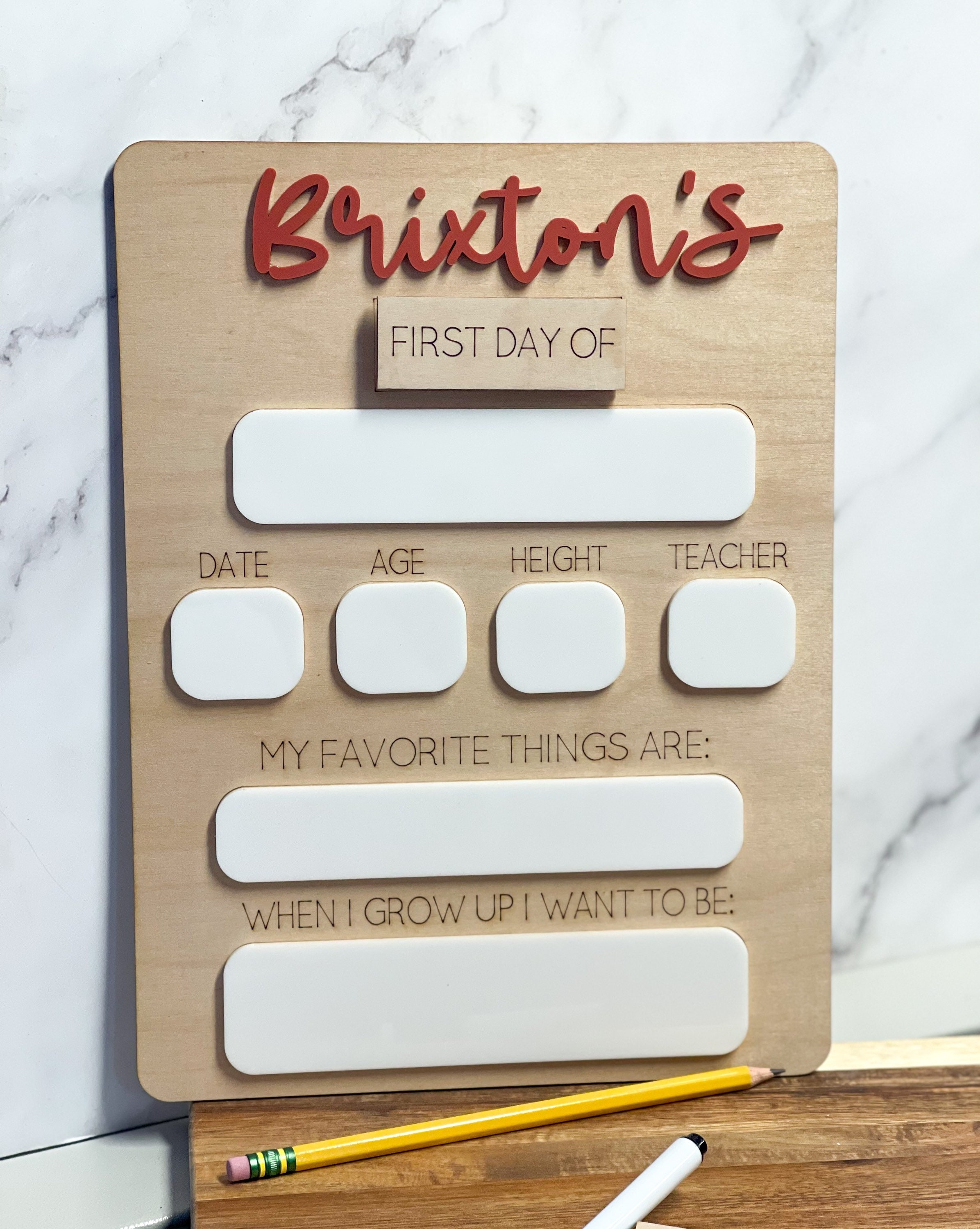 First Day of School Sign Personalized - All in One and Interchangeabe ...