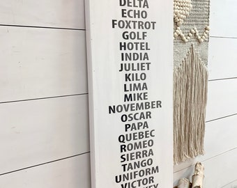 Phonetic Alphabet 12x36 Handcrafted Custom Framed Wood - Etsy