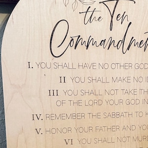 Ten Commandments - Engraved Arch Sign Minimalist Design 10 Commandments ...