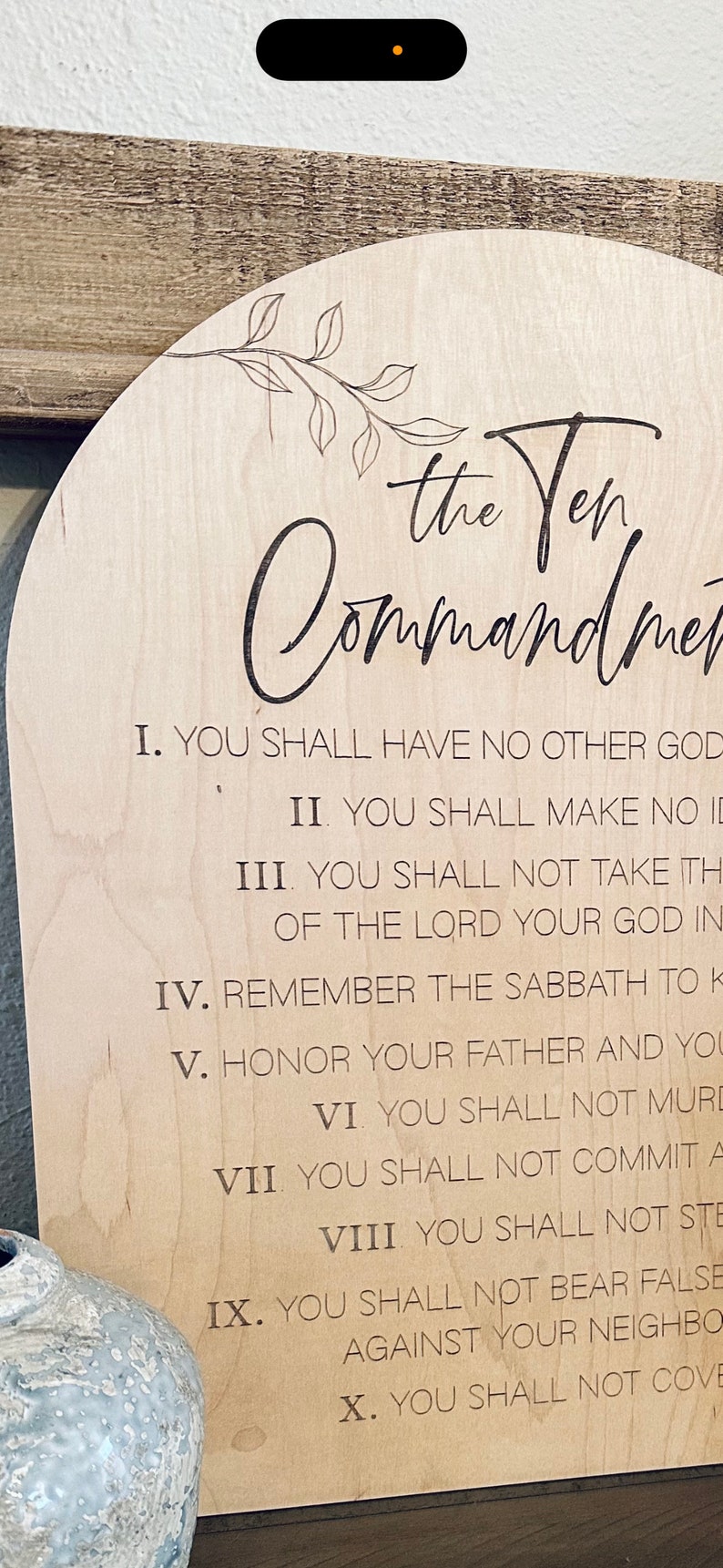Ten Commandments - Engraved Arch Sign Minimalist Design 10 Commandments ...