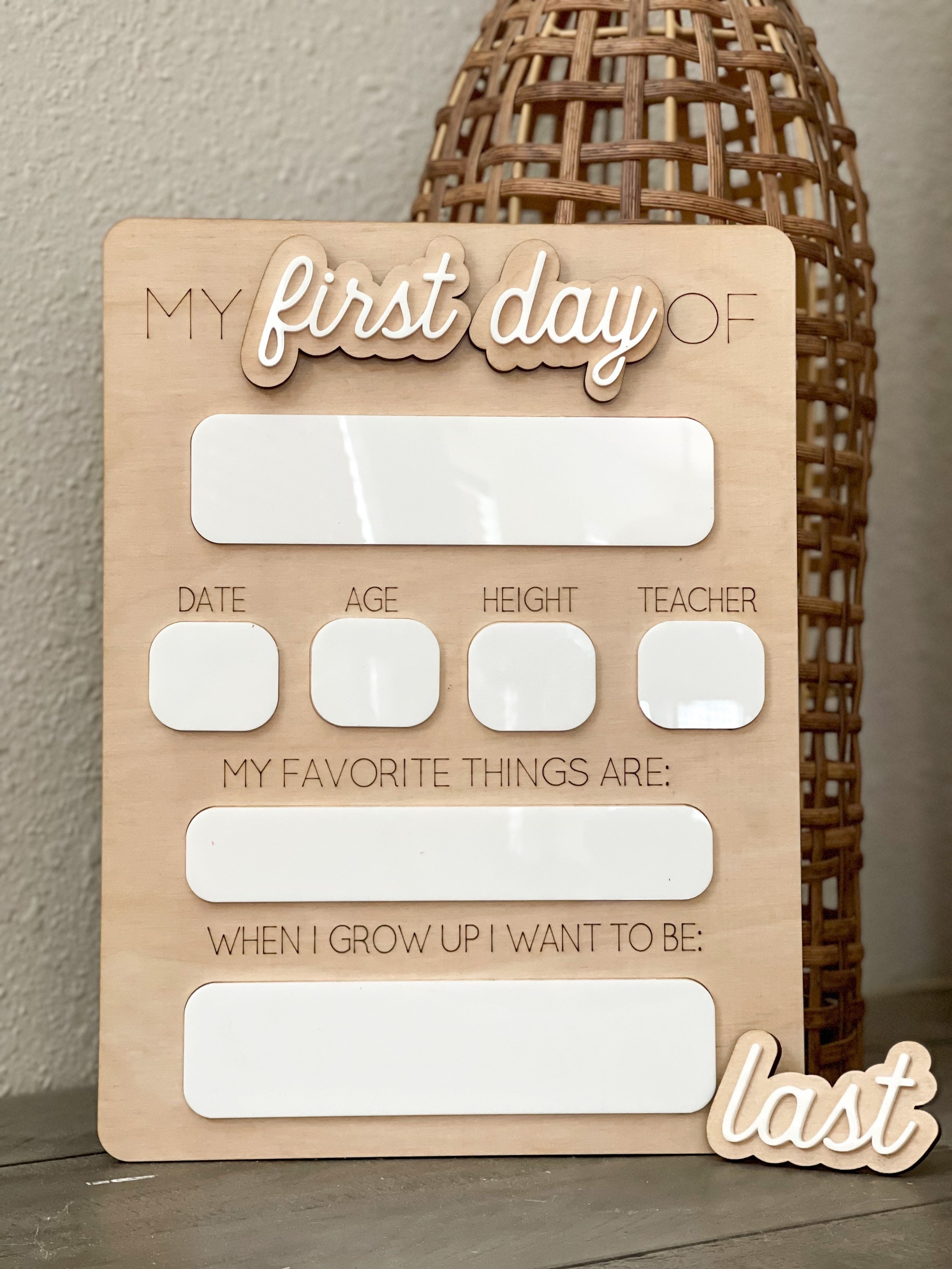 First Day of School Sign Personalized - All in One and Interchangeabe ...