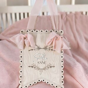 Baby Name Sign Hospital Baby Birth Sign Lace Baby Name Bow Baby Name ...