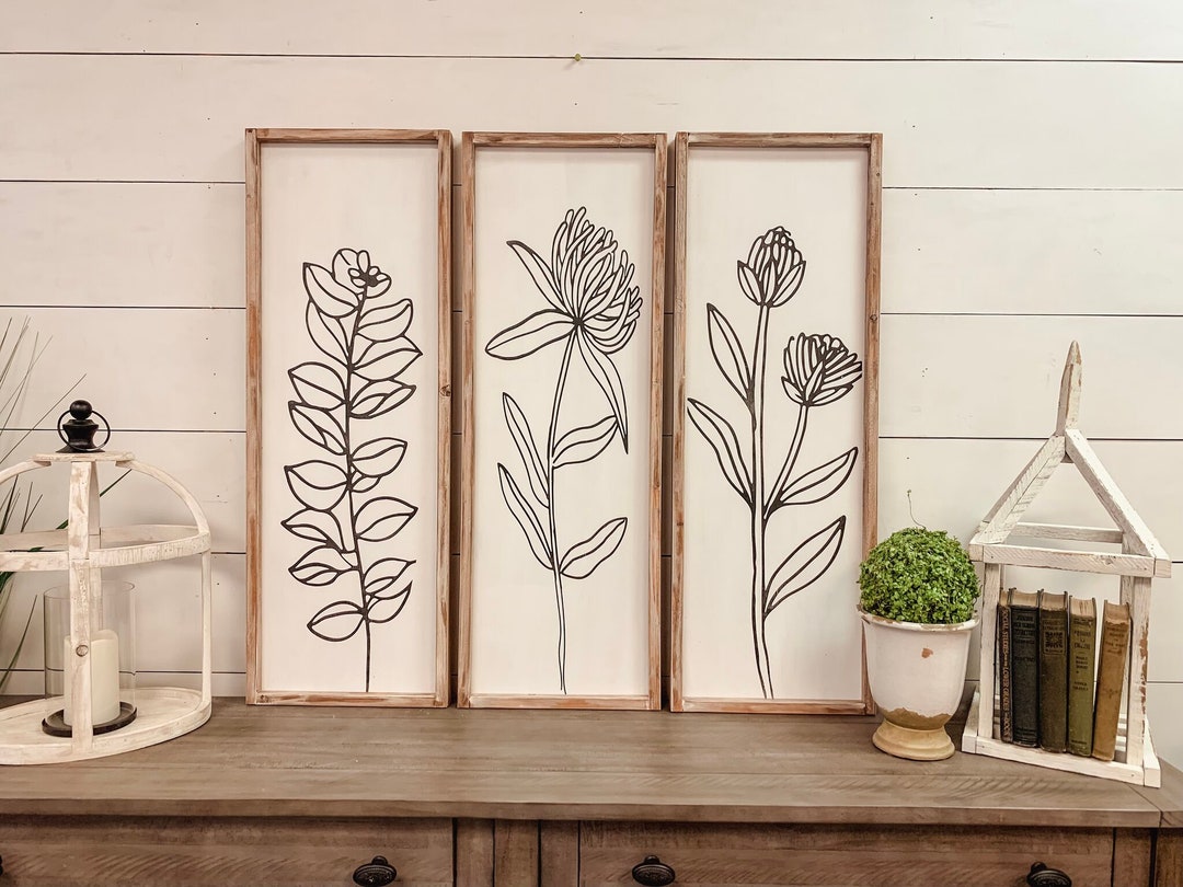 Botanical Sign | 12x36 | Handcrafted Custom Framed Wood Sign | Custom ...