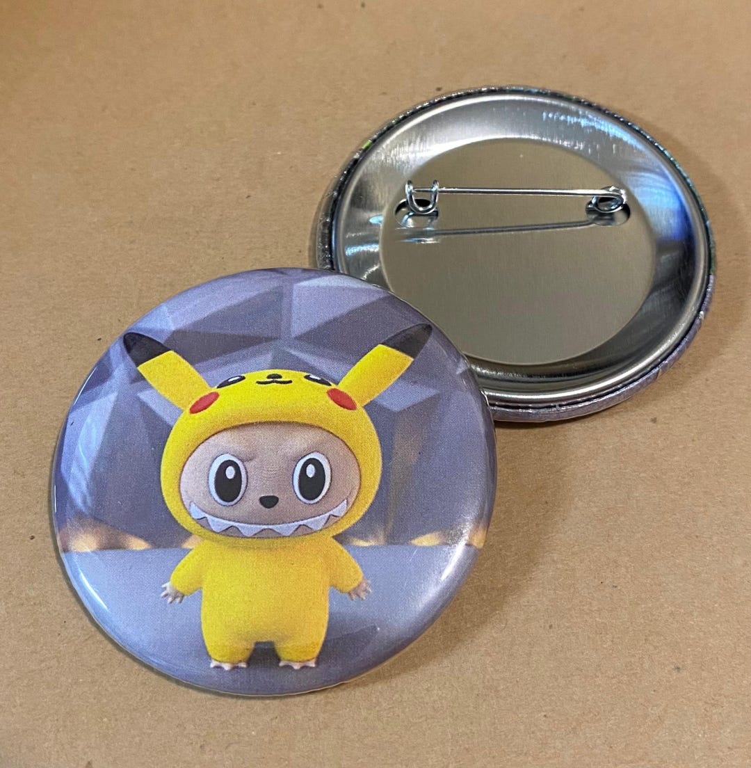 2.25 Labubu Pikachu. Pinback Button, Badge, Pin, Magnet - Etsy