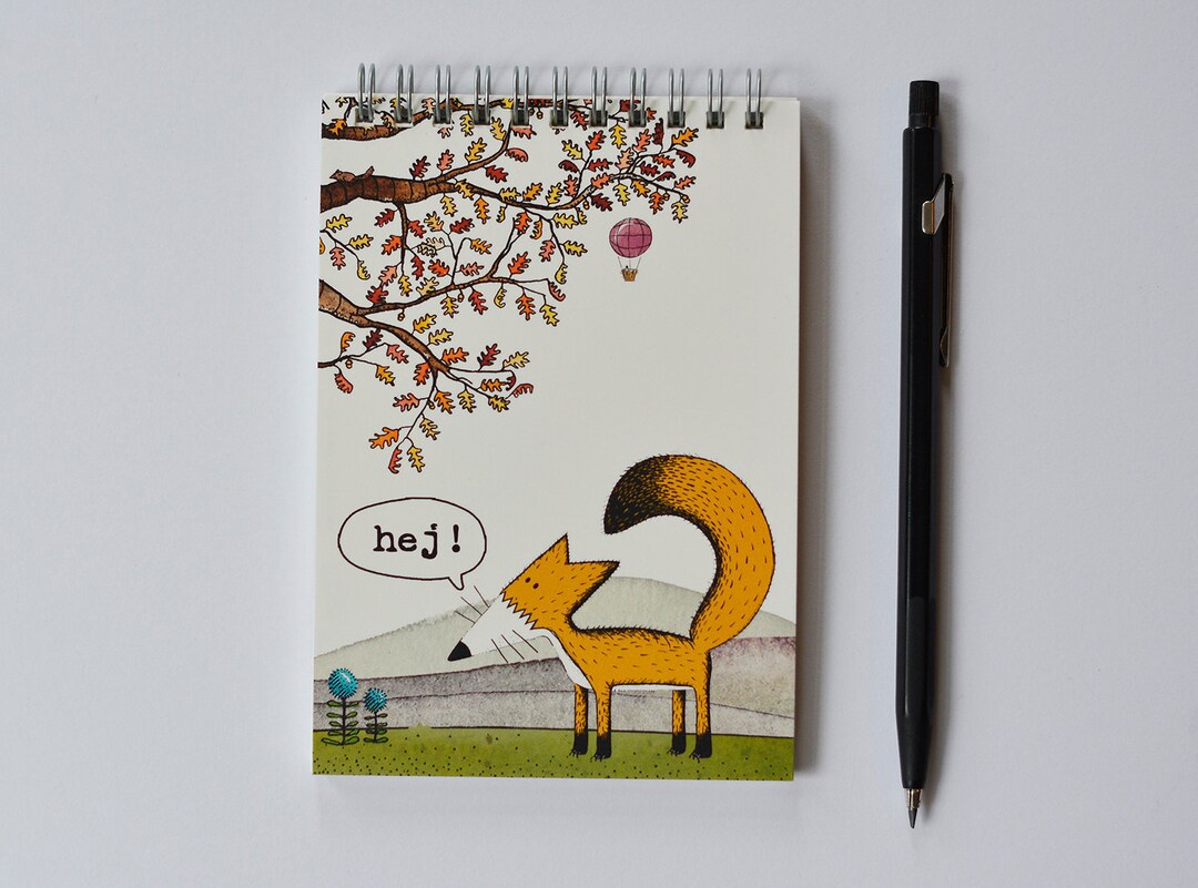 Spiral Block Din A6 With Fox / Notepad Din A6 / Notebook / - Etsy
