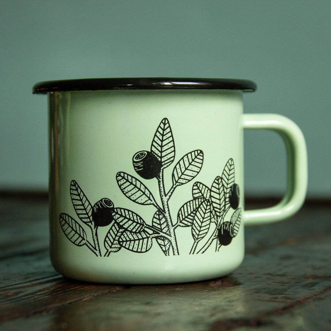 Enamel Mug Made in Europe in Mint Green / Mug 0.3 / Large Enamel Mug ...
