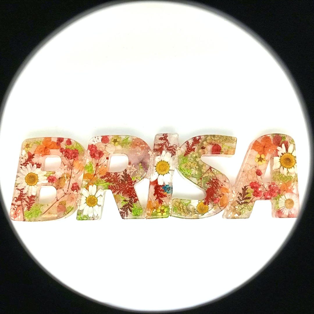 Palabras Y Nombres Hechas De Resina Y Flores Encapsuladas. - Etsy