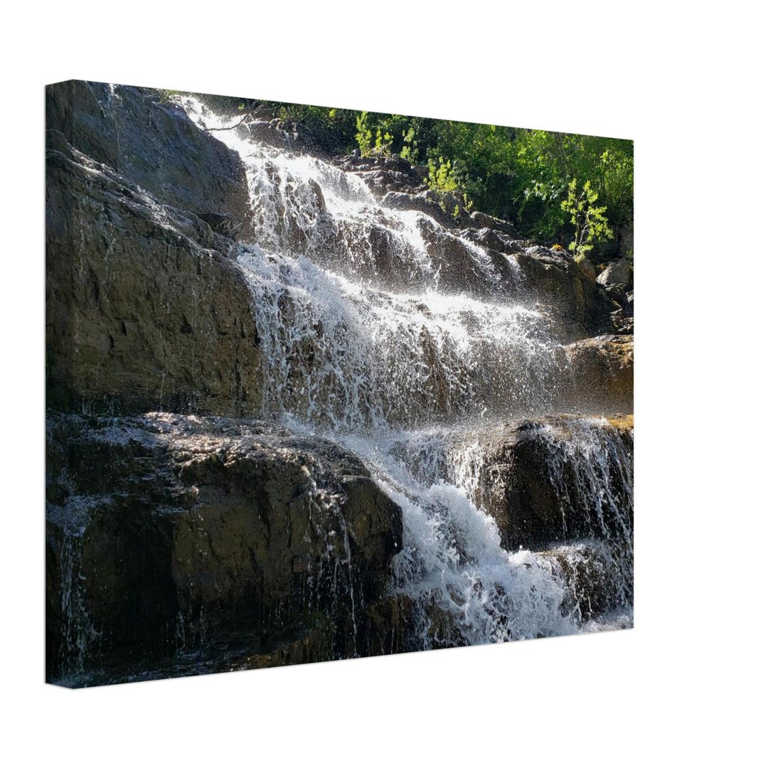 Cascading Falls – Nature Waterfall Wall Art, Tranquil Forest Landscape ...