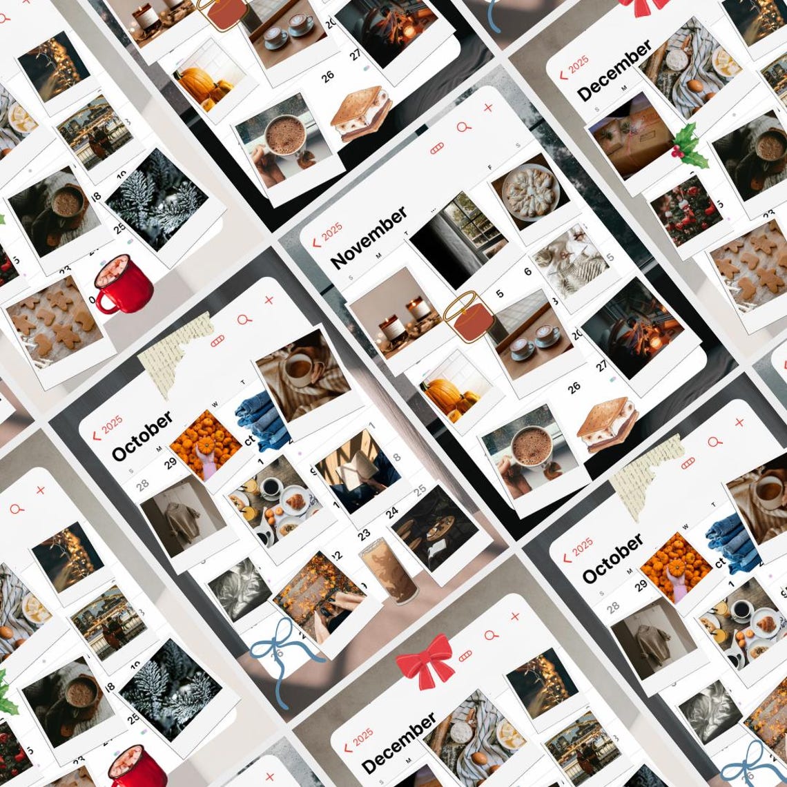 Monthly Photo Dump Collage Calendar Templates for Instagram Stories — 3 ...