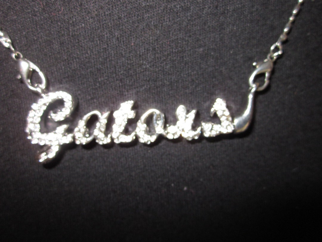 FLORIDA GATORS Necklace- Blue Cut Crystal Beads,orange Crystal Bead ...