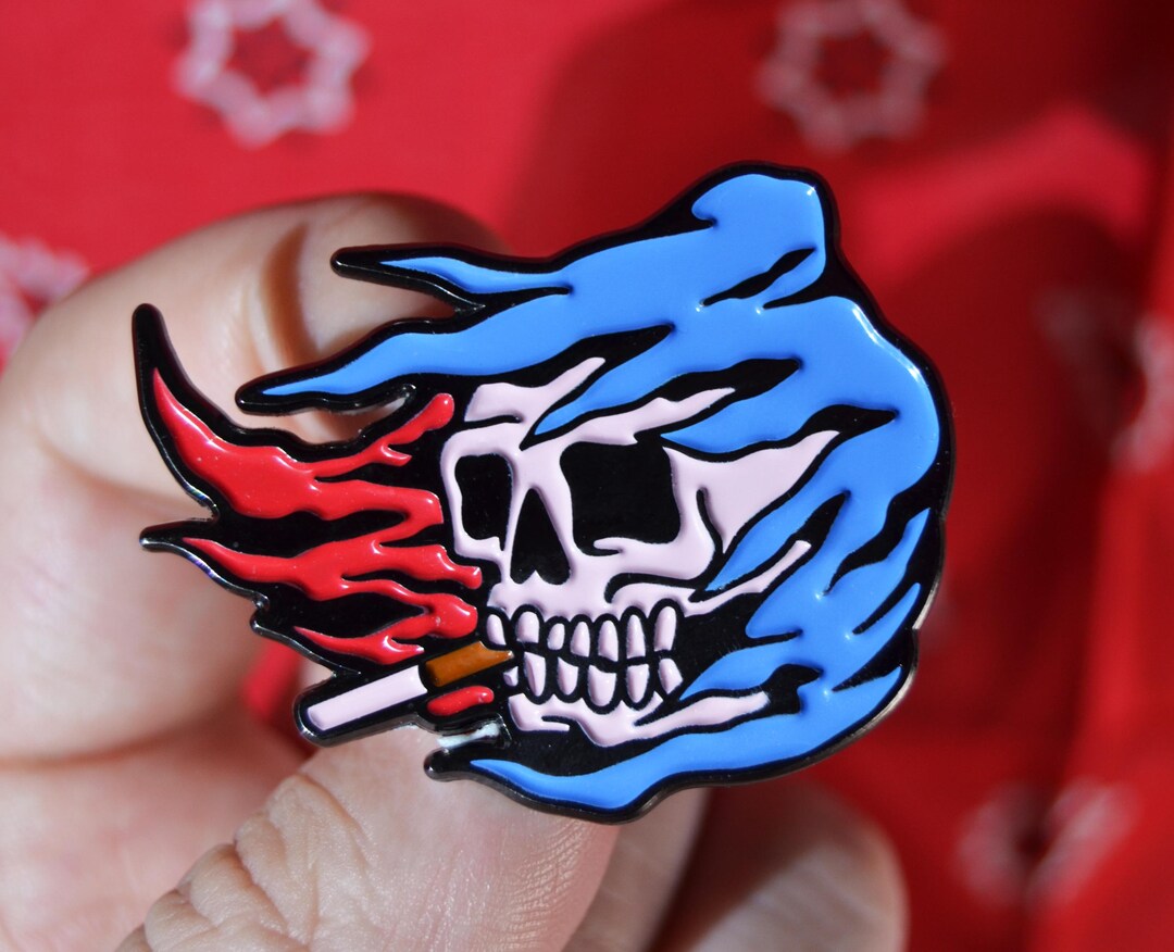 Reaper Soft Enamel Pin - Grim Reaper Skull Lapel Accessory for Horror ...