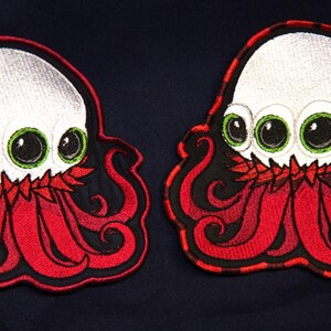 T-ocellus Patch Alien Earth Embroidered Patch: Four-eyed Tentacle Monster - Etsy