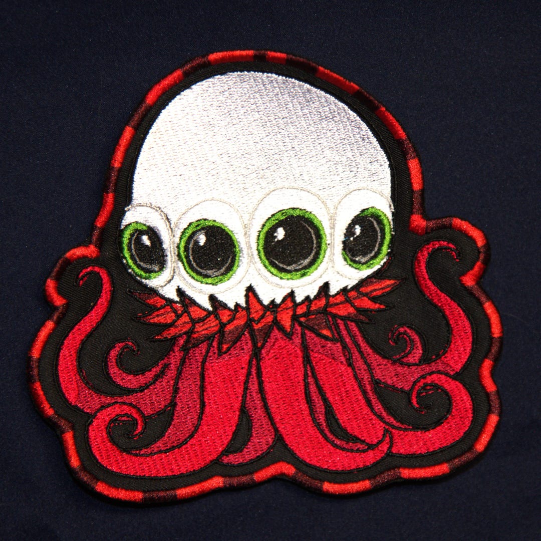 T-ocellus Patch Alien Earth Embroidered Patch: Four-eyed Tentacle Monster - Etsy