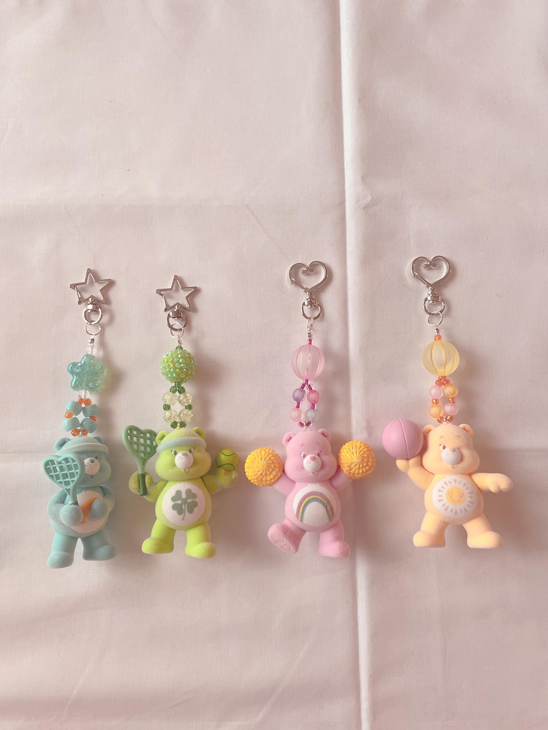 Fuzzy Bears Figure Beaded Keychain Bag Charm 80s Kid - Etsy