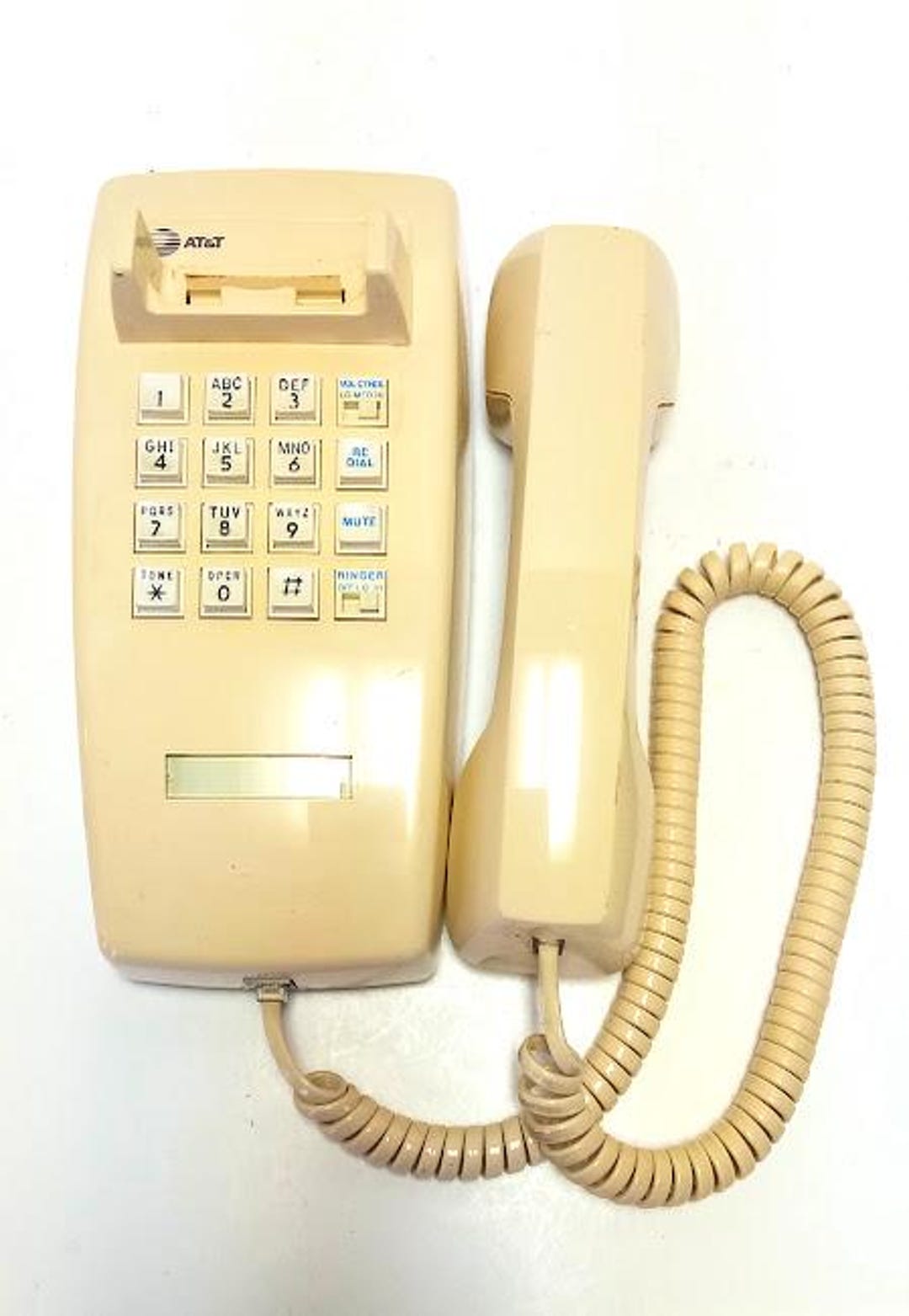 Vintage AT&T Classic Ivory Beige Push Touch Tone Button Wall Mounted ...