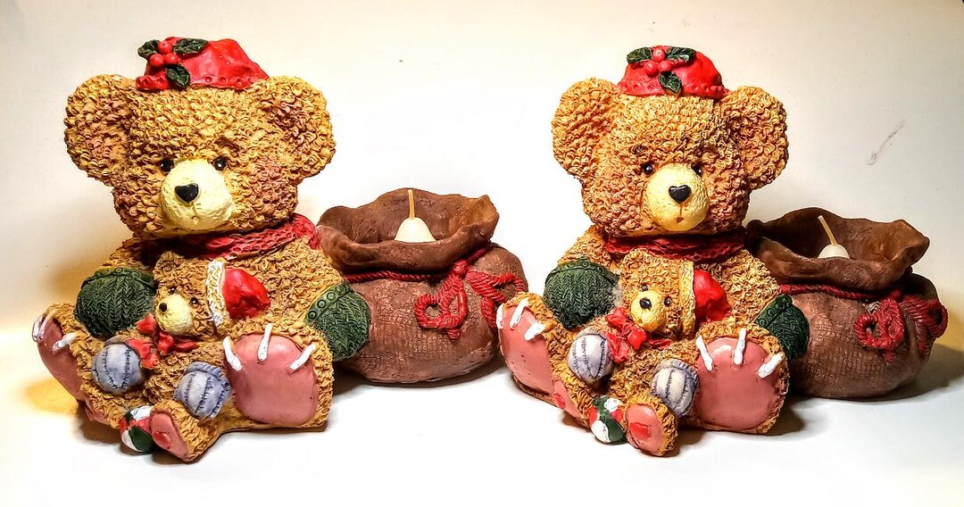 Vintage Resin Teddy Bear Pair -each With a Sack for Filling - Etsy