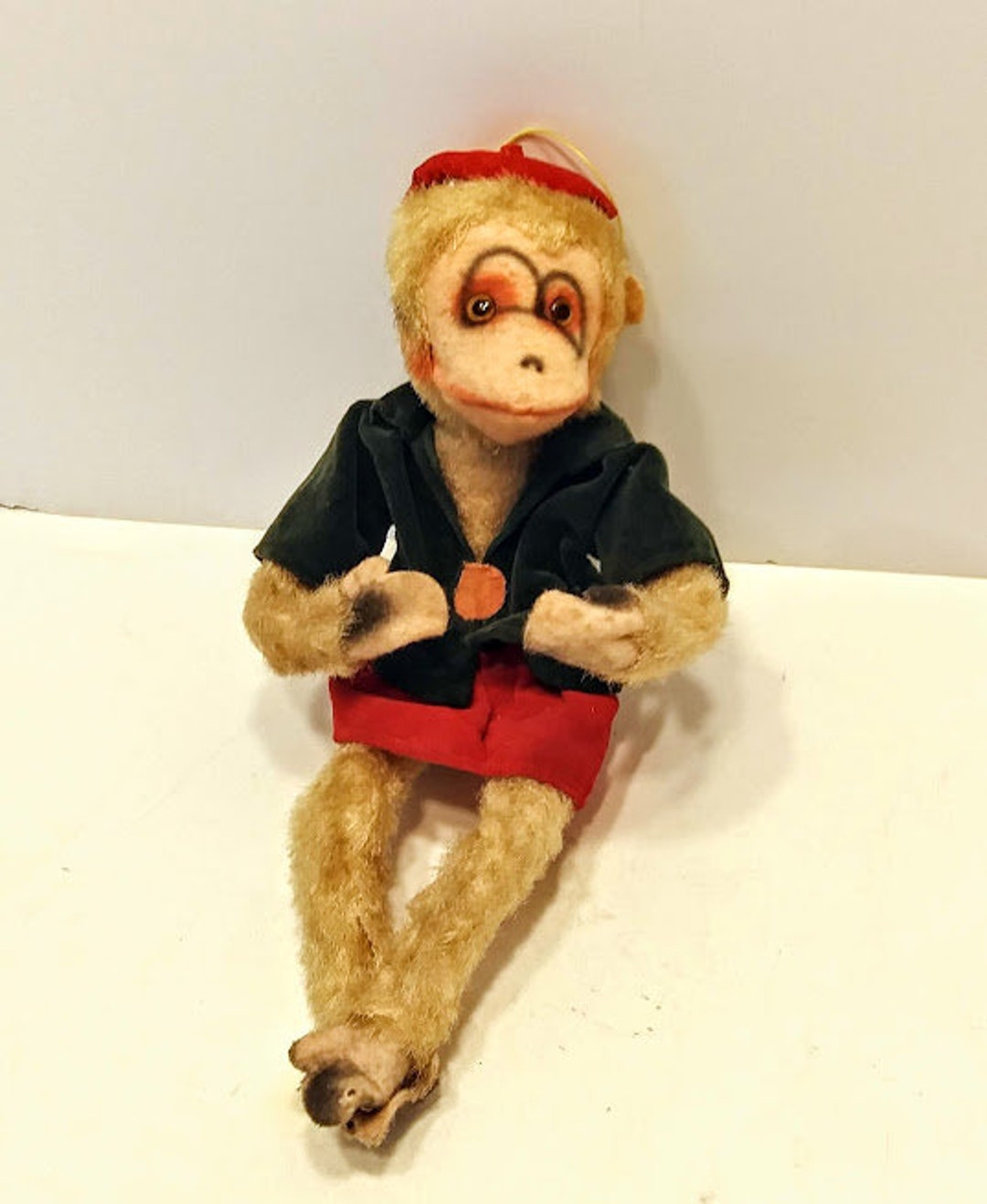Vintage Herman Pecker Plush Monkey Head Turns When Tail is Turned 1950s ...