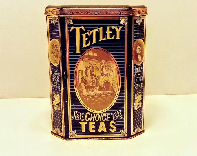 Vintage Tetley Choice Teas Commemorative Tin 1837-1987 - - Etsy