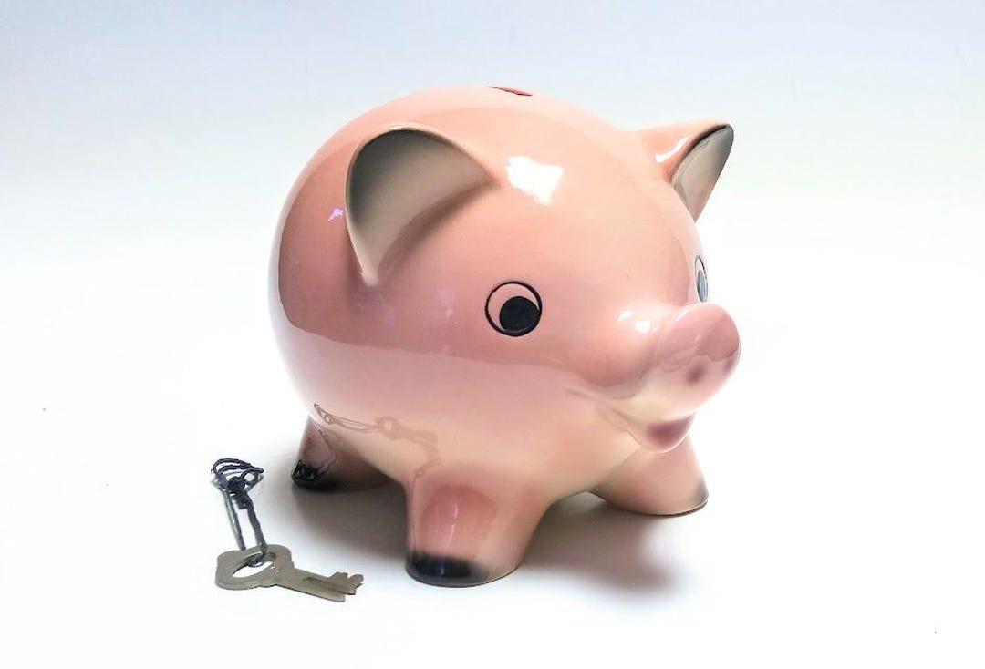 Vintage Goebel Ceramic Piggy Bank With Key -made in W. Germany-1970s - Etsy
