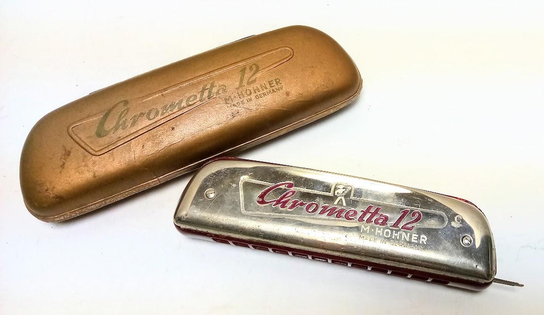 Vintage Chrometta 12 Double Reed Harmonica With Original Case by M ...