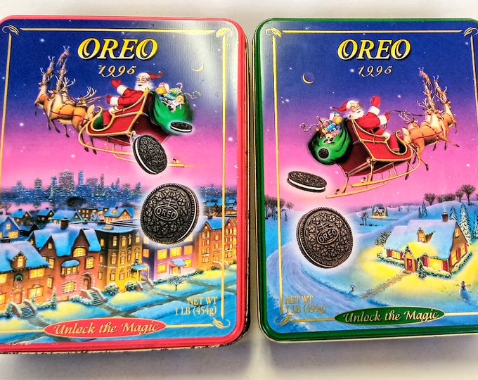 Vintage Oreo Cookie Limited Edition Christmas Tins Set of 2 Versions ...