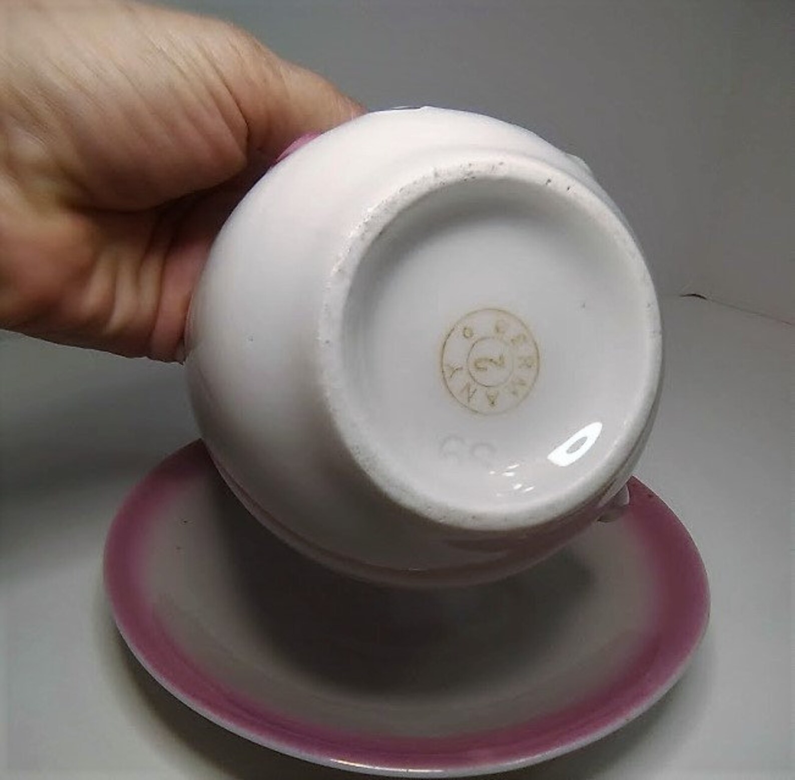 Antique German Porcelain Cup and Saucer: Pink Floral "papa" Gold Detail - Etsy