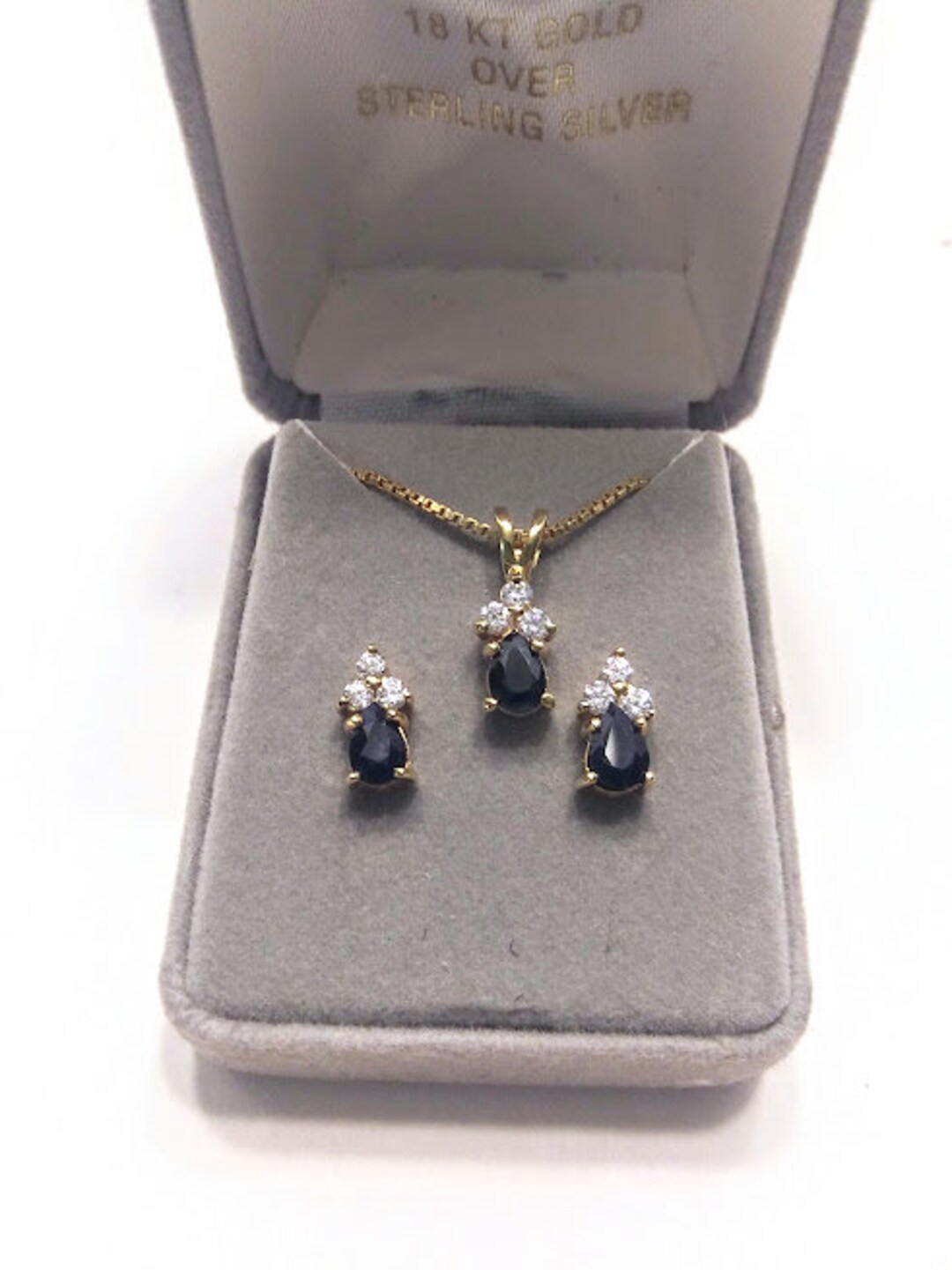 Vintage DBJ Necklace and Earrings .925 W/18kt Gold Overlay Original Box ...