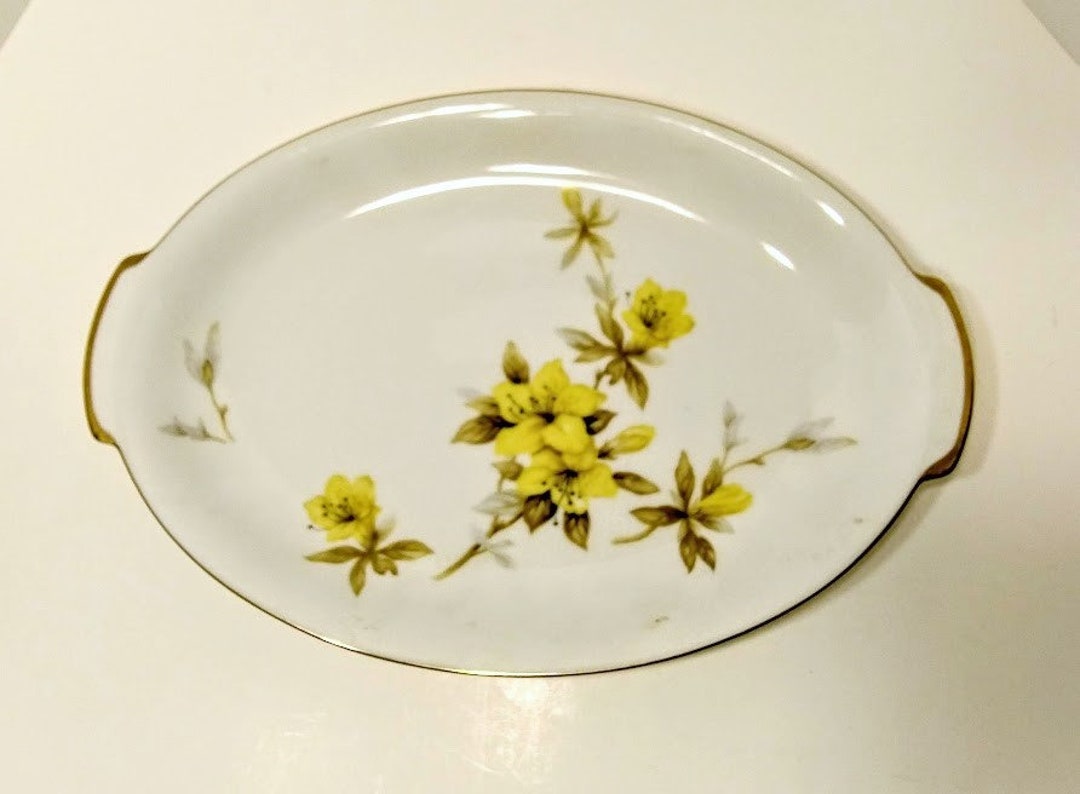 Vintage Sango China Japan Serving Platter 15.5 X 11 azalea Pattern Mid ...