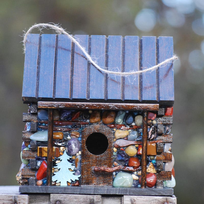 Log Cabin Birdhouse - Etsy