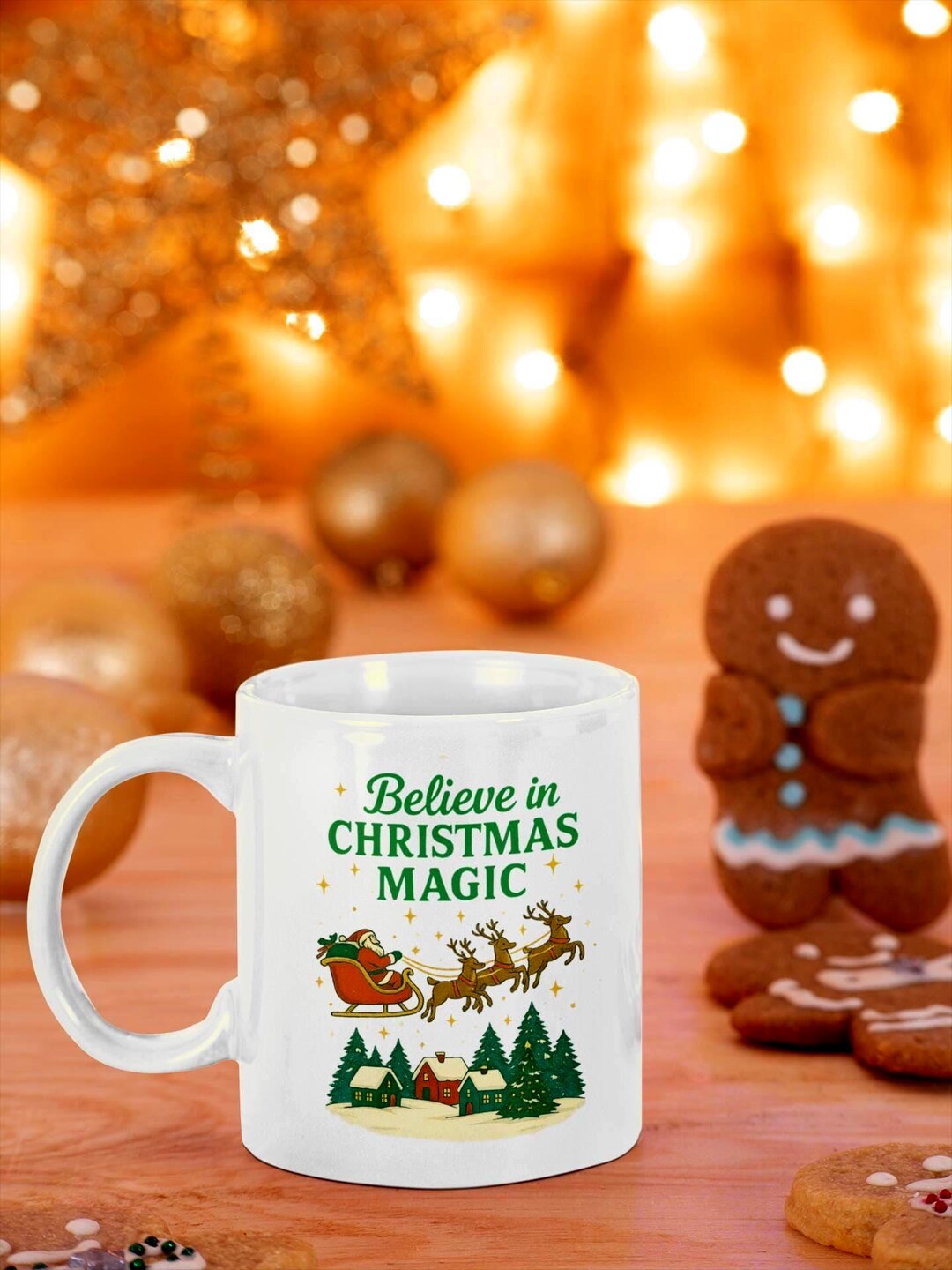 Retro Santa Mug, Believe in Christmas Magic, Holiday Coffee Cup - Etsy