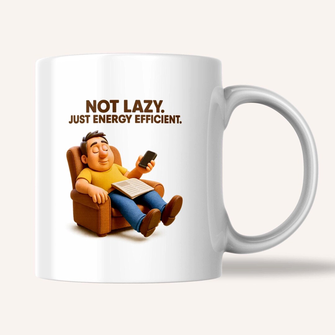 Not Lazy Just Energy Efficient Mug: Funny Gamer Coffee Cup - Etsy