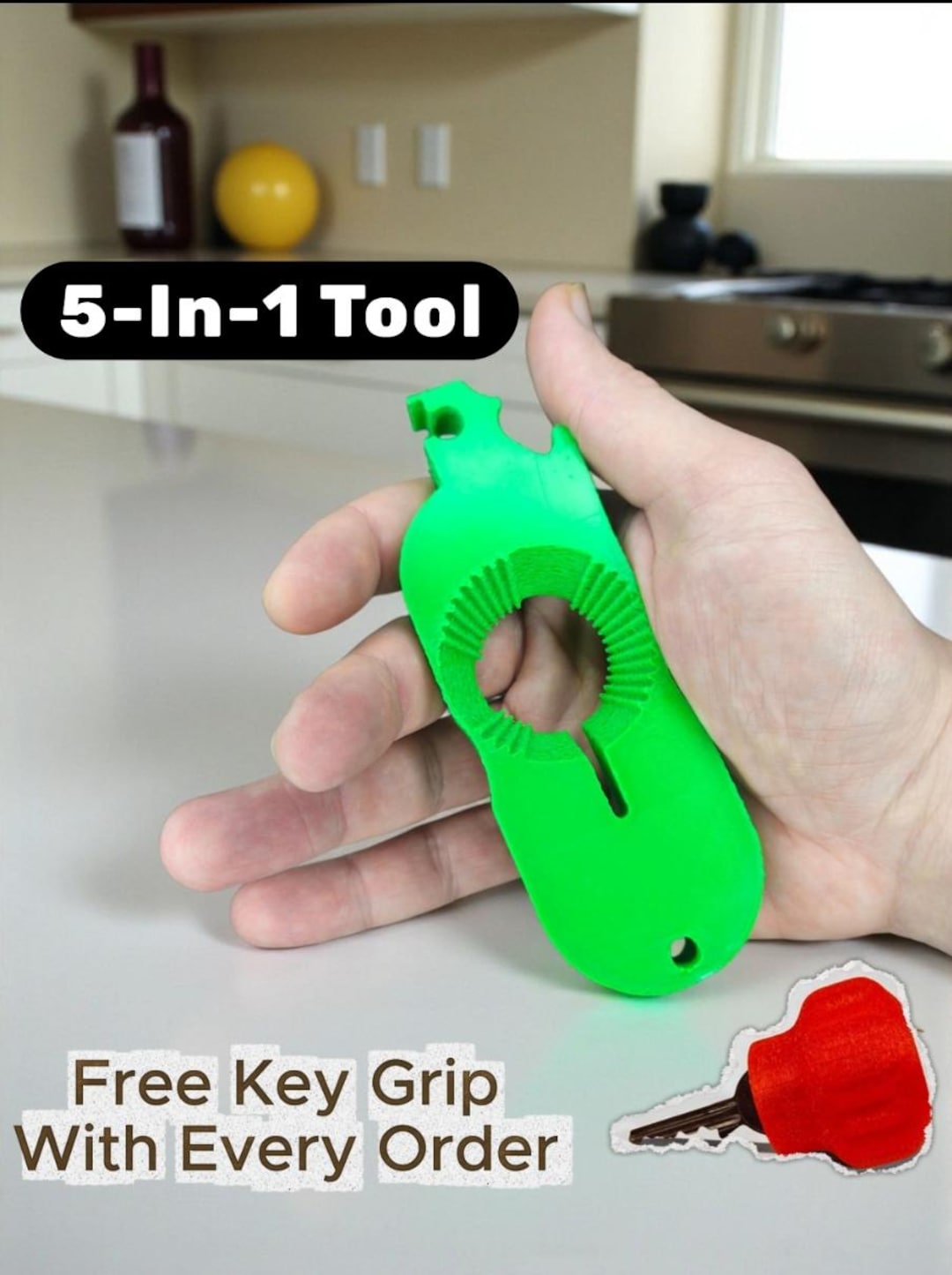 5-in-1 Arthritis Grip Tool| Twist Cap, Can, Tab, Beer Opener, Key Grip ...