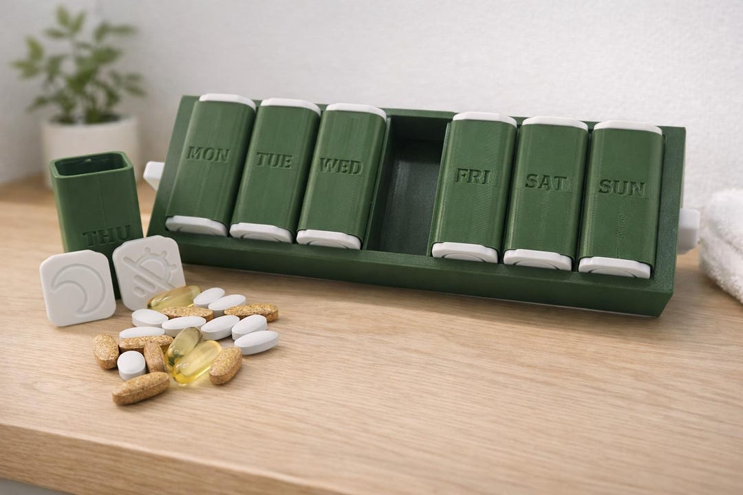 7-day Pill Organizer – Large AM/PM Pill Box With Removable Pods - Etsy UK