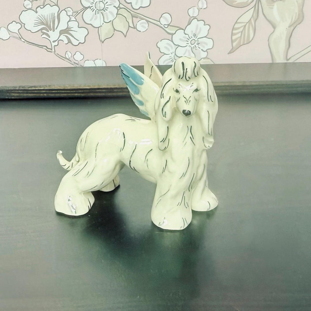Hand-painted Kay Finch Afghan Angel Ceramic Dog Figurine - Etsy