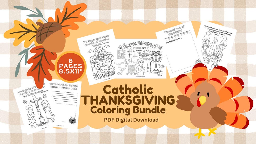 Catholic THANKSGIVING Coloring Pages, PDF Digital Download - Etsy