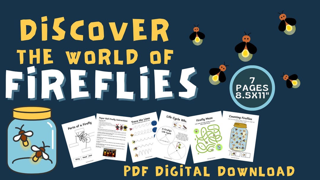 Discover the World of FIREFLIES PDF Digital Download Worksheets - Etsy